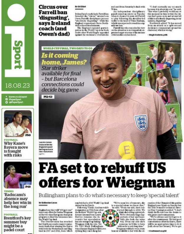Friday's back pages - BBC Sport