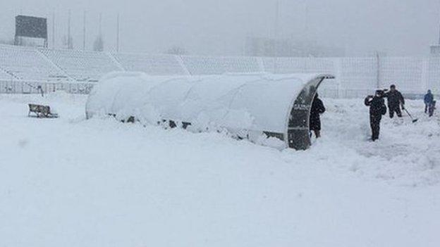 Northampton Saints get bonus-point win after snow prevents Timisoara ...