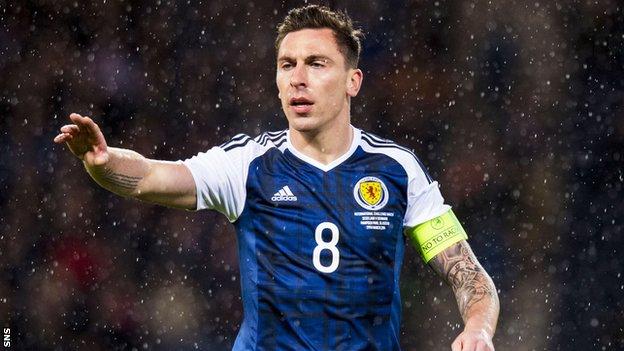 Scott Brown: No timeframe on Scotland comeback - BBC Sport