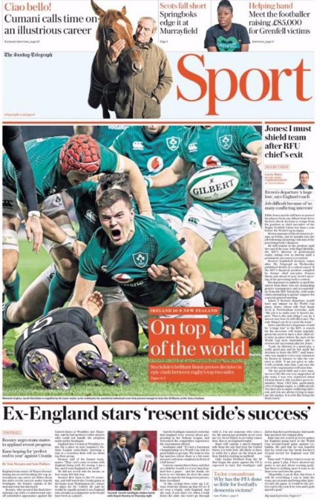 Sunday's sport pages - BBC Sport