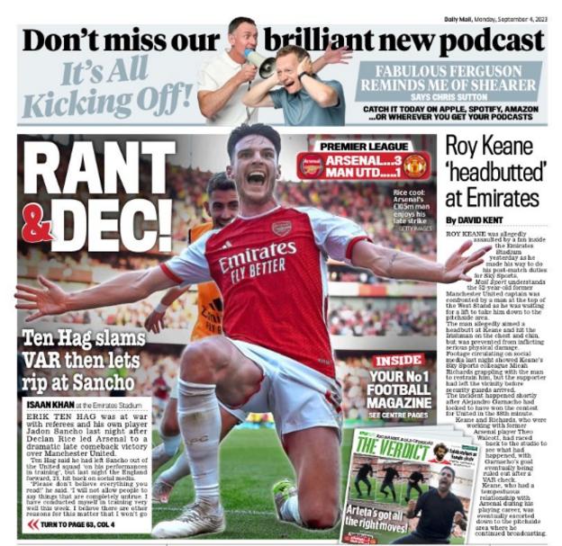 Monday's back pages - BBC Sport