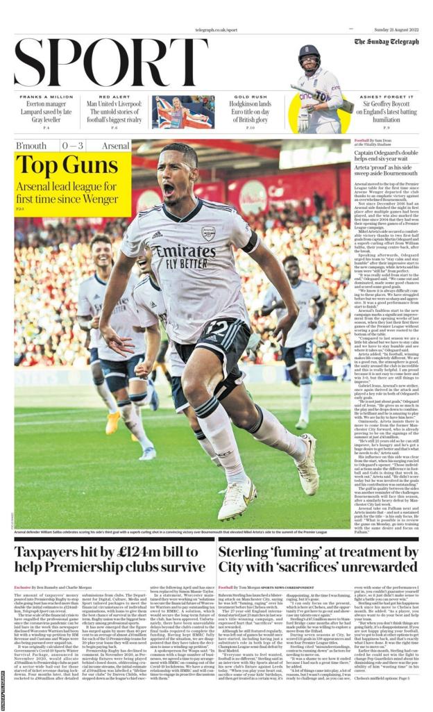 Sunday's sports pages - BBC Sport