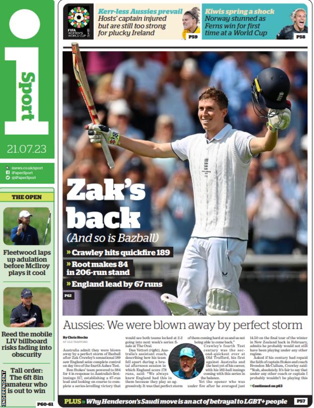 Friday's back pages - BBC Sport