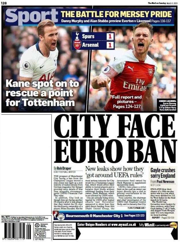 Sunday's back pages - BBC Sport