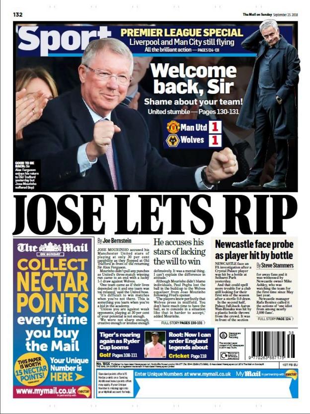 Sunday's back pages - BBC Sport