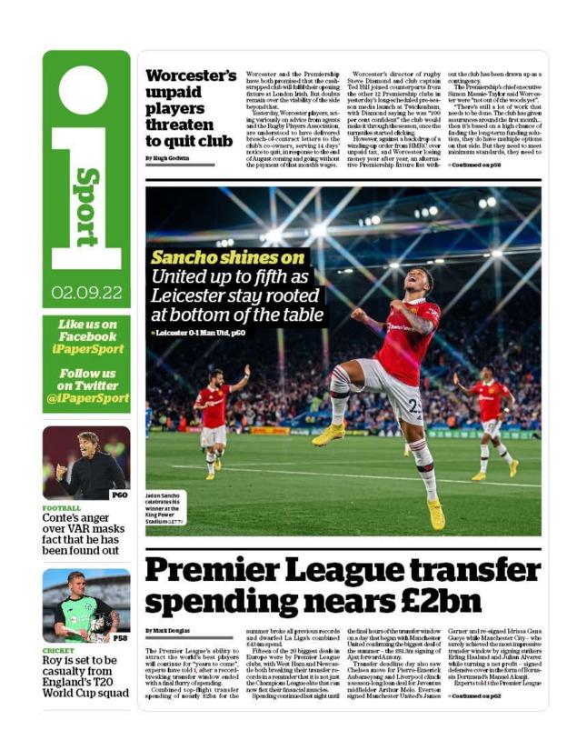 Friday's sports pages - BBC Sport