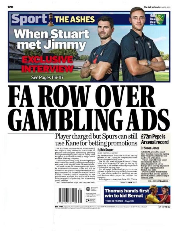 Sunday's back pages - BBC Sport