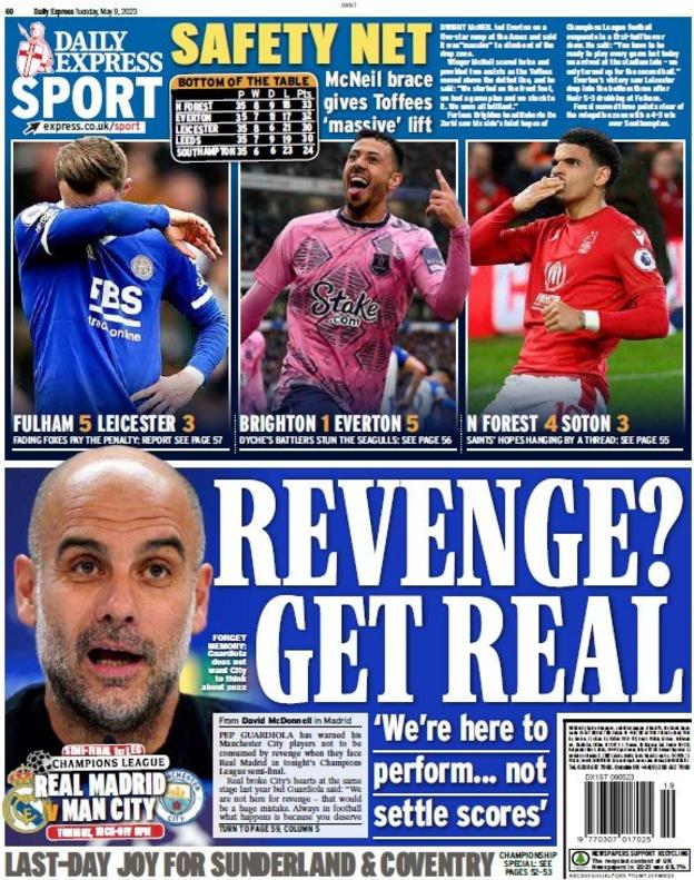 Monday's sports pages - BBC Sport