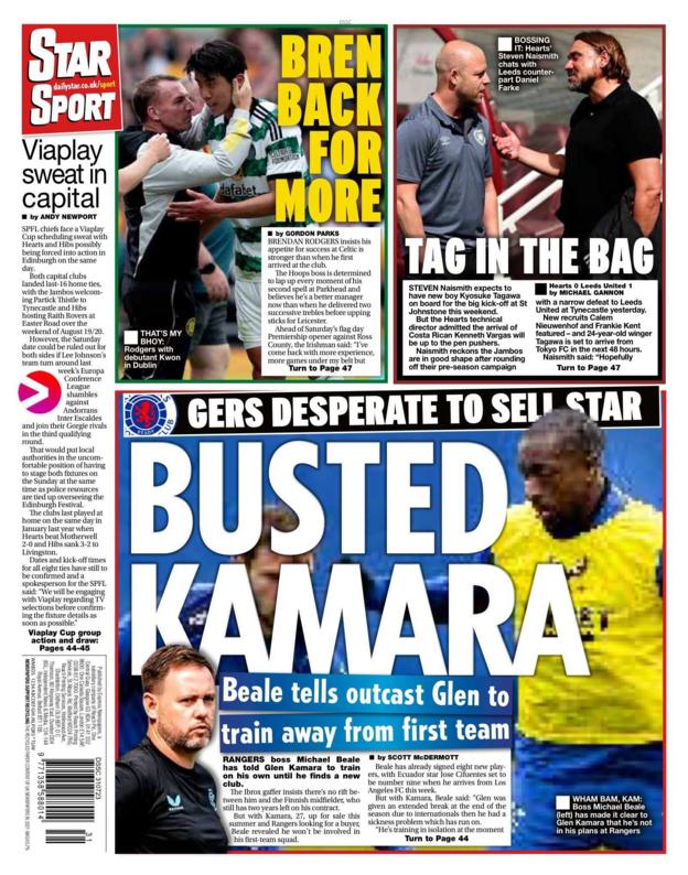 Monday's back pages - BBC Sport
