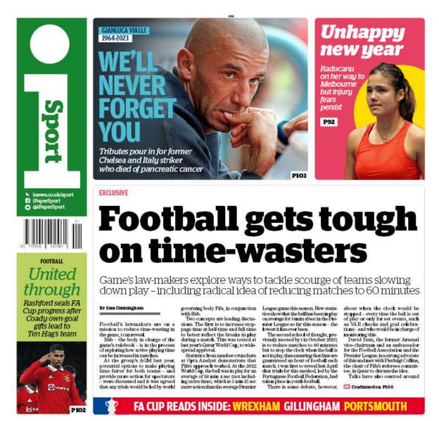 Saturday's back pages - BBC Sport