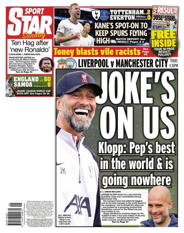 Sunday's back pages - BBC Sport