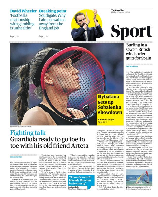 Friday's back pages - BBC Sport