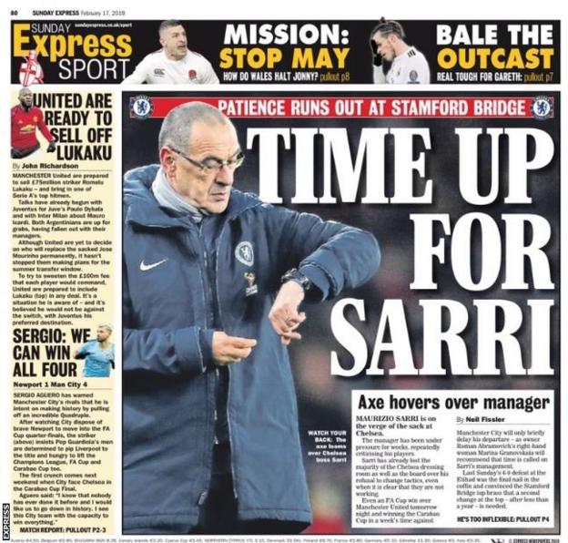 Sunday's back pages - BBC Sport