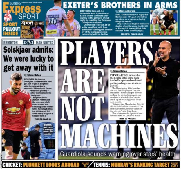 Sunday's back pages - BBC Sport