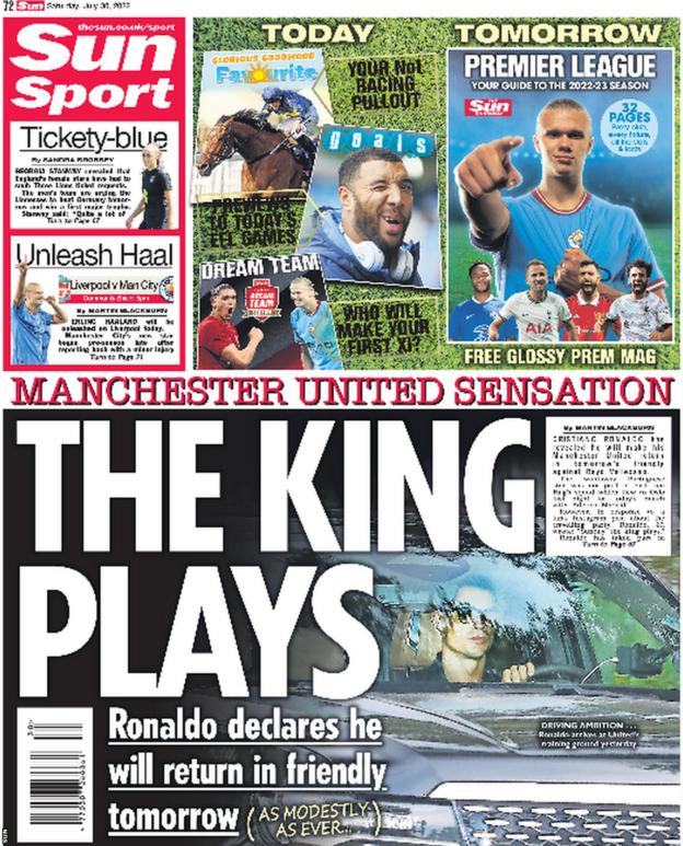 Saturday's back pages - BBC Sport