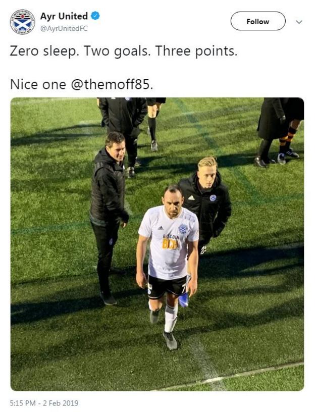 Alloa 1-3 Ayr: Michael Moffat scores double after birth of daughter ...