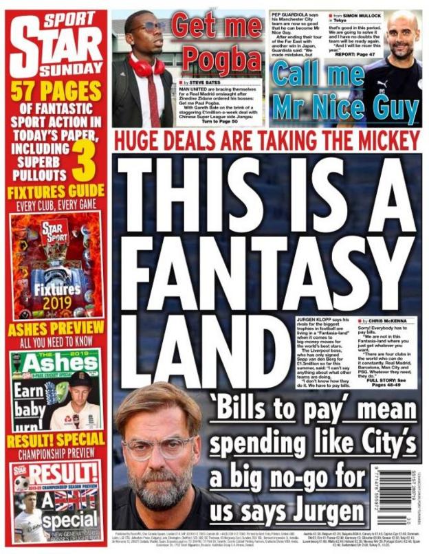 Sunday's back pages - BBC Sport