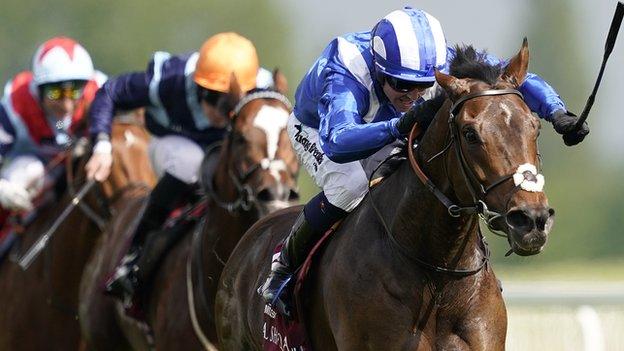 Lockinge Stakes: Mustashry beats Laurens to win for Sir Michael Stoute ...