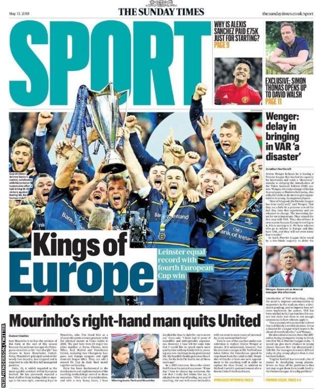 Sunday's back pages - BBC Sport