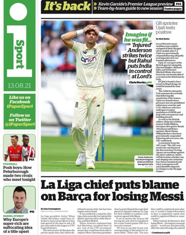 Friday's back pages - BBC Sport