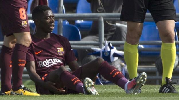 Ousmane Dembele: Barcelona forward faces four month injury lay-off ...
