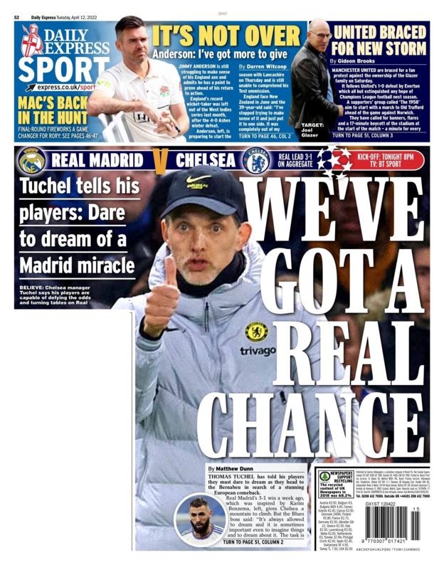 Tuesday's back pages - BBC Sport