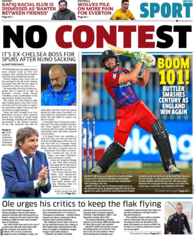 Tuesday's back pages - BBC Sport