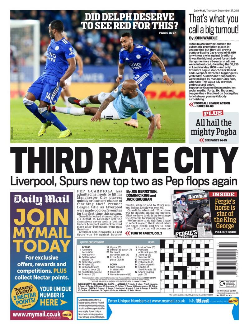 Thursday's back pages - BBC Sport