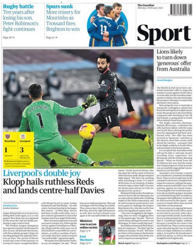 Monday's back pages - BBC Sport