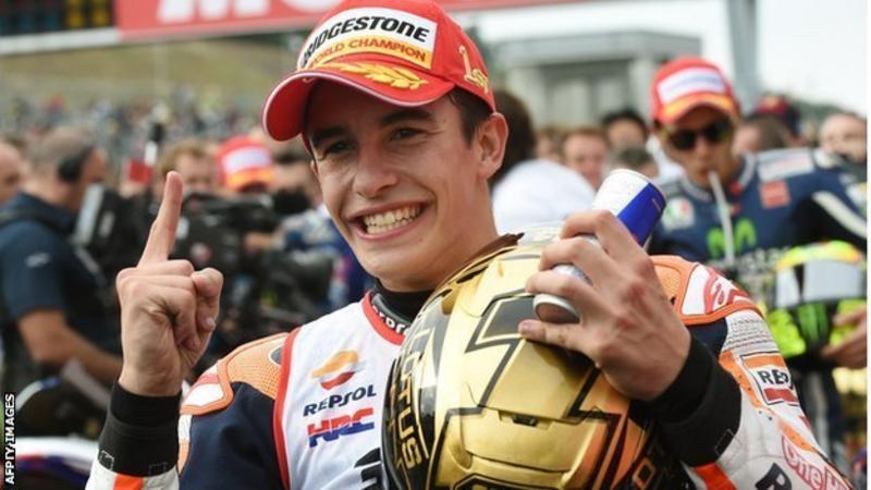 Marc Marquez wins MotoGP championship for second time - BBC Sport