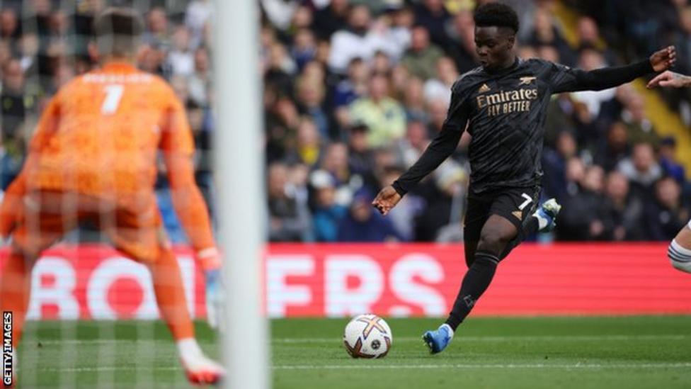 Leeds 0-1 Arsenal: Bukayo Saka scores winning goal - BBC Sport