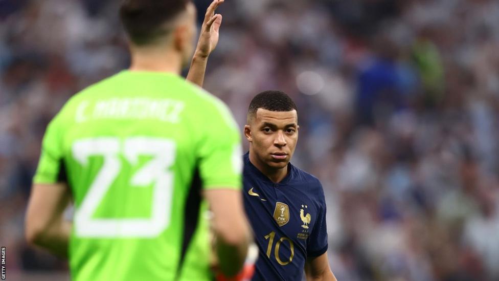 Kylian Mbappe shrugs off Emiliano Martinez's 'futile' taunts - BBC Sport