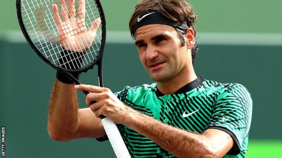 Roger Federer beats Frances Tiafoe on return to Miami Open - BBC Sport