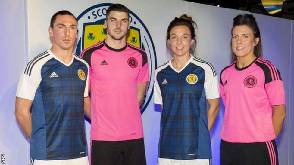 Scotland unveil new home and away strips - BBC Sport