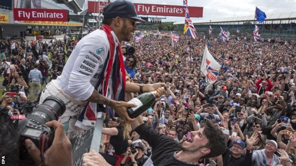 Lewis Hamilton 'blown away' by fans' 'love' after British GB win - BBC ...