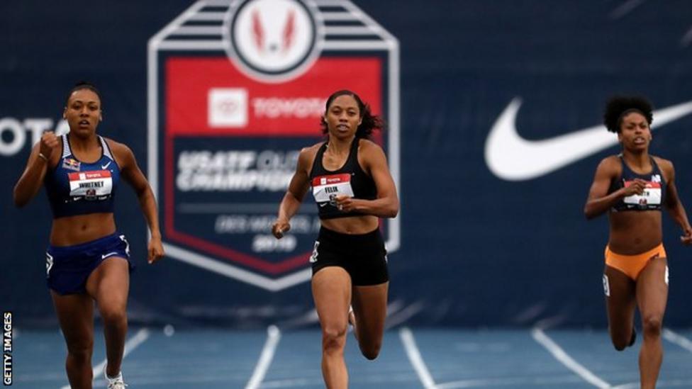 Allyson Felix 'happy to be running again' as she makes track return at ...
