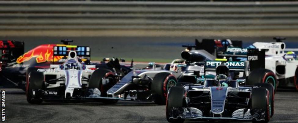 Bahrain GP: Nico Rosberg wins after Lewis Hamilton collision - BBC Sport