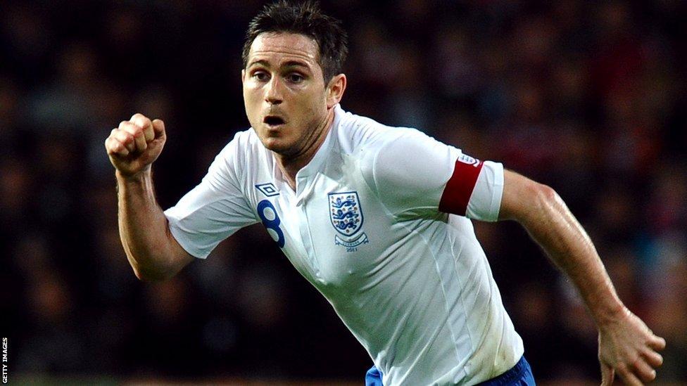 Frank Lampard: England midfielder clocks up 100 caps - BBC Sport
