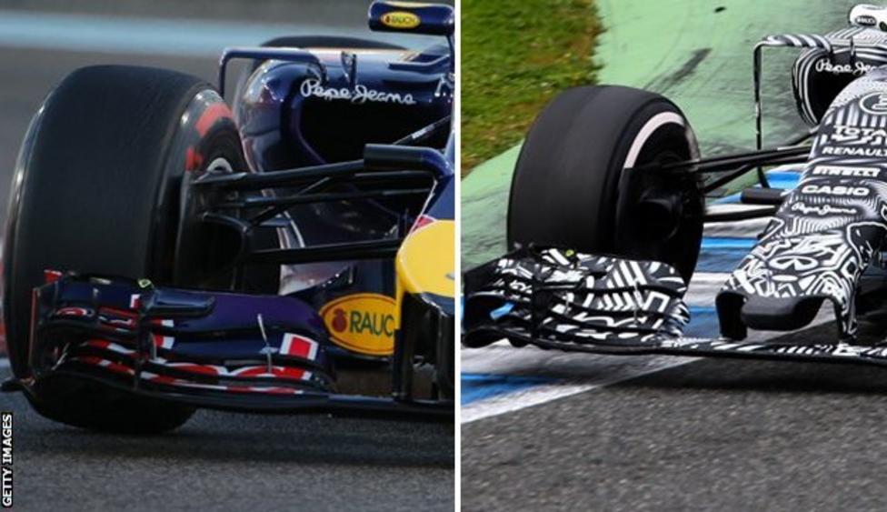 F1 testing: Red Bull's new design features studied in detail - BBC Sport